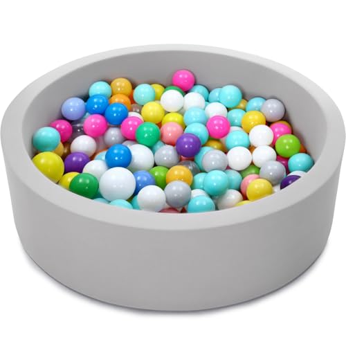 Moncoland Round Foam Kids Ball Pit for Babies, Toddler Ball Pit with Soft Sponge Kids Play Tent Ball Pool, Children Gift Idea for Baby Infant Indoor Outdoor Game 26.7" x 7.8" (No Balls)