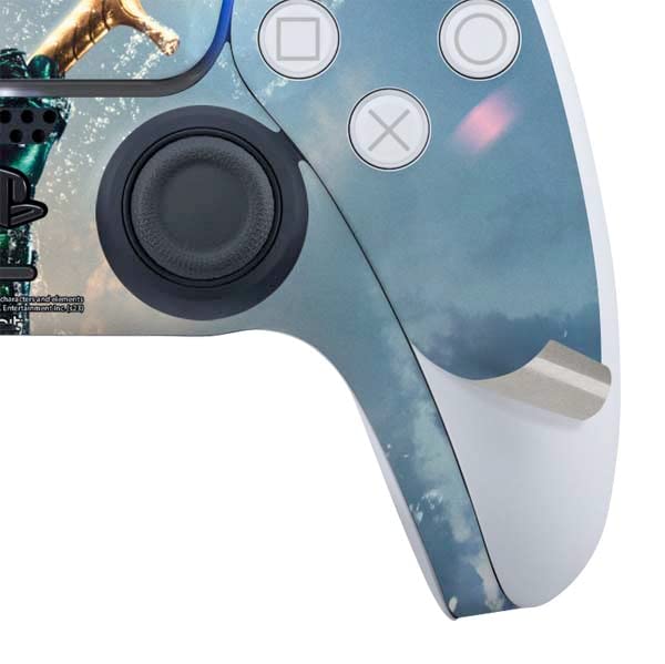 Skinit Decal Gaming Skin Compatible with PS5 and Compatible with PS5 Digital Edition DualSense Controller - Officially Licensed Warner Bros Aquaman Trident Design