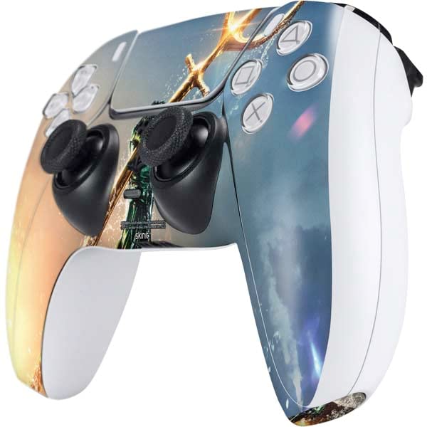 Skinit Decal Gaming Skin Compatible with PS5 and Compatible with PS5 Digital Edition DualSense Controller - Officially Licensed Warner Bros Aquaman Trident Design