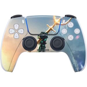 skinit decal gaming skin compatible with ps5 and compatible with ps5 digital edition dualsense controller - officially licensed warner bros aquaman trident design