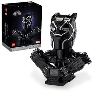 lego marvel black panther, king t’challa model building kit, 76215 collectible wakanda forever memorabilia, super hero set for adults and teens, avengers infinity saga