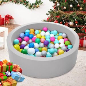 Moncoland Round Foam Kids Ball Pit for Babies, Toddler Ball Pit with Soft Sponge Kids Play Tent Ball Pool, Children Gift Idea for Baby Infant Indoor Outdoor Game 26.7" x 7.8" (No Balls)