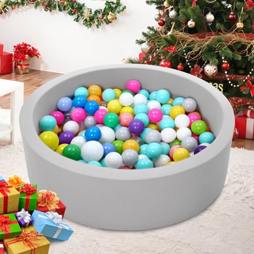 Moncoland Round Foam Kids Ball Pit for Babies, Toddler Ball Pit with Soft Sponge Kids Play Tent Ball Pool, Children Gift Idea for Baby Infant Indoor Outdoor Game 26.7" x 7.8" (No Balls)