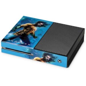 skinit decal gaming skin compatible with xbox one console - officially licensed warner bros aquaman son of the land and seas design