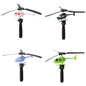 leasote drawstring plane toy relieve boredom funny mini plane flying helicopters toys birthday gift random color