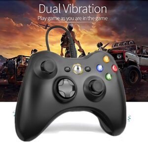 Rzzhgzq 2PACK Wired Controller for Xbox 360 Controller PC Windows 10/8/7 Controller Gamepad Joystick for Xbox 360&360Slim (Black+White)