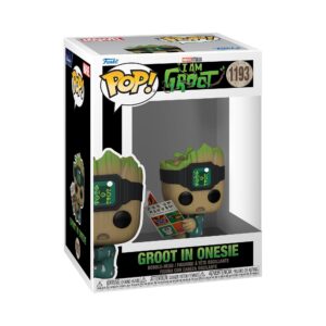 funko pop! marvel: i am groot, groot in onesie with book