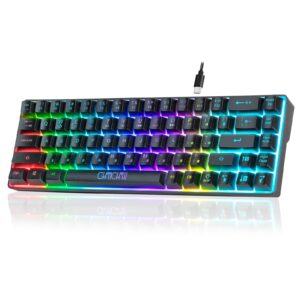 60% gaming led keyboard rgb 68 keys layout wired keypad with 10 preset effects mechanical switch feel compatible with pc mac linux xbox one ps4 ps5