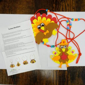 4E's Novelty Thanksgiving Necklace Crafts for Kids Bulk – 12 Pack DIY Turkey Necklace Craft for Kids with 4 Styles, Thanksgiving Favors for Kids, Thanksgiving Toddler Craft, & Turkey Craft Kit