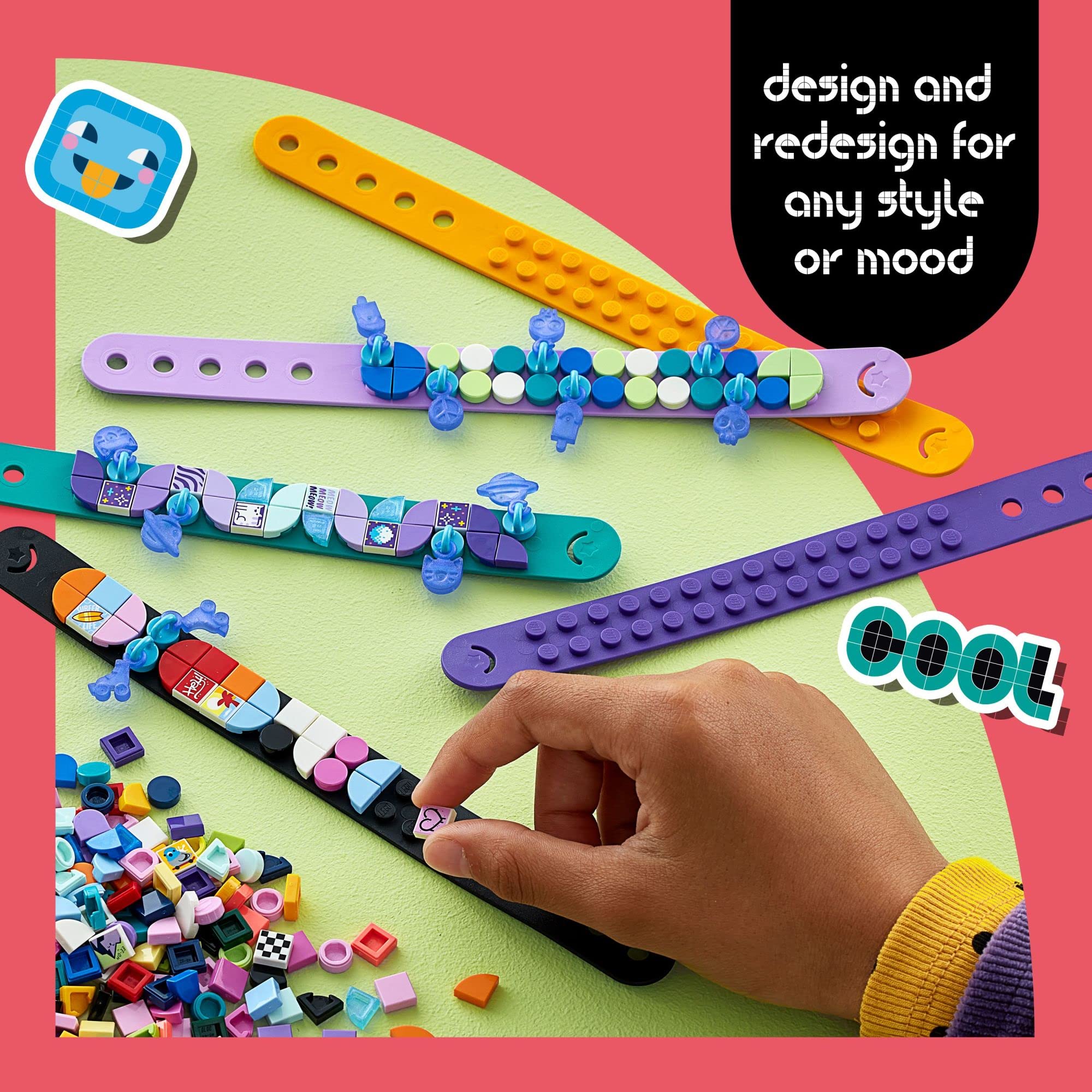 LEGO DOTS Bracelet Designer Mega Pack 41807, 5in1 DIY Creative Toy, Friendship Jewelry Making Kit for Girls & Boys, Birthday Gift