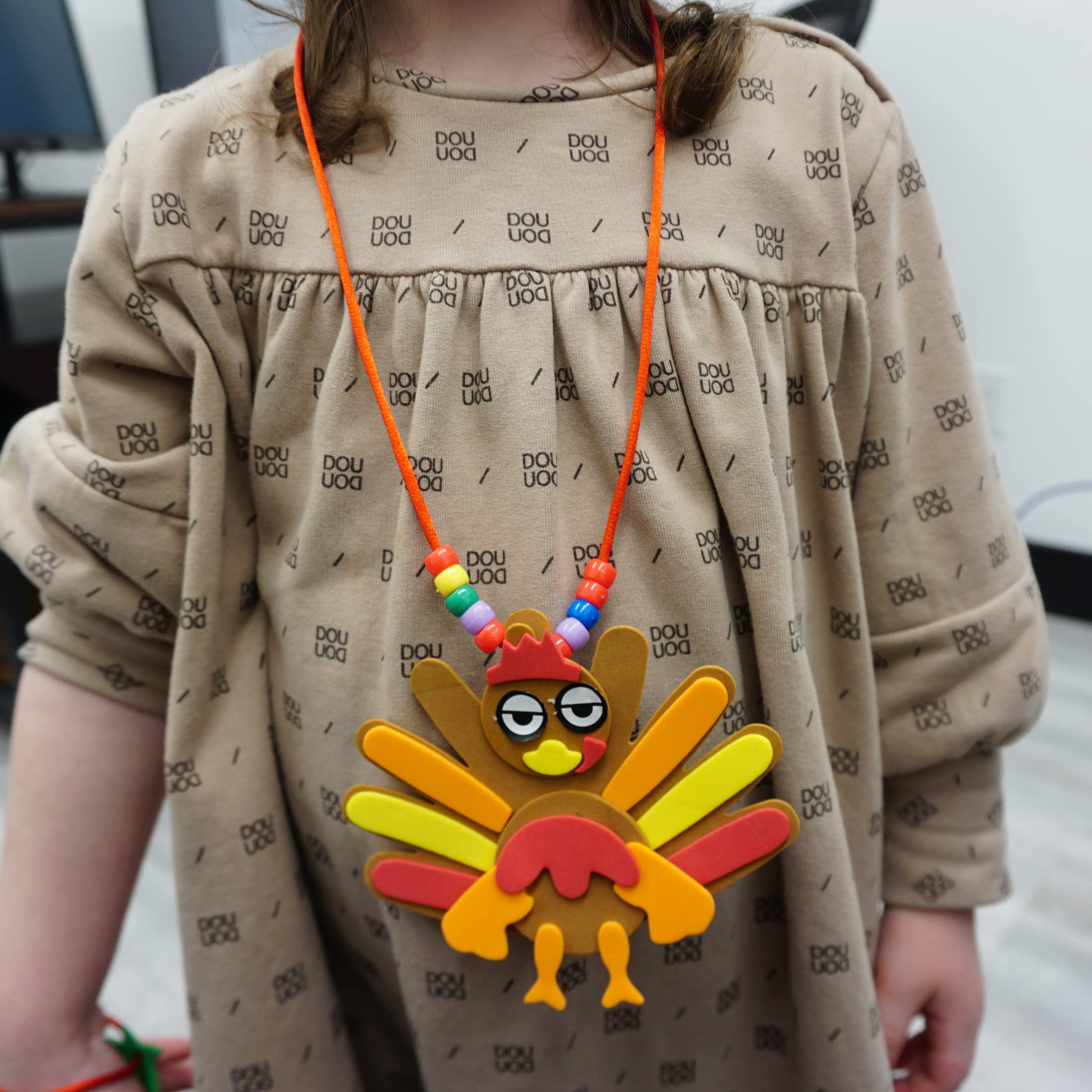 4E's Novelty Thanksgiving Necklace Crafts for Kids Bulk – 12 Pack DIY Turkey Necklace Craft for Kids with 4 Styles, Thanksgiving Favors for Kids, Thanksgiving Toddler Craft, & Turkey Craft Kit