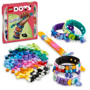 lego dots bracelet designer mega pack 41807, 5in1 diy creative toy, friendship jewelry making kit for girls & boys, birthday gift