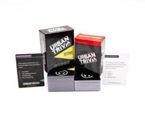 urban trivia game party pack bundle. multi-generational black card game. movies, tv, growing up black + music trivia. black party game fun for adults & families.