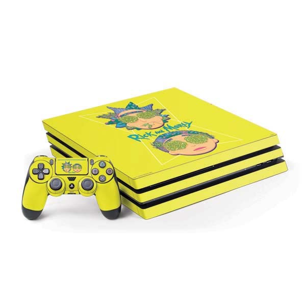 Skinit Decal Gaming Skin Compatible with PS4 Pro Console and Controller Bundle - Officially Licensed Warner Bros Rick and Morty Portal Eyes Design