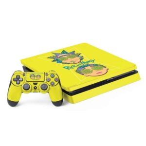 skinit decal gaming skin compatible with ps4 slim bundle - officially licensed warner bros rick and morty portal eyes design