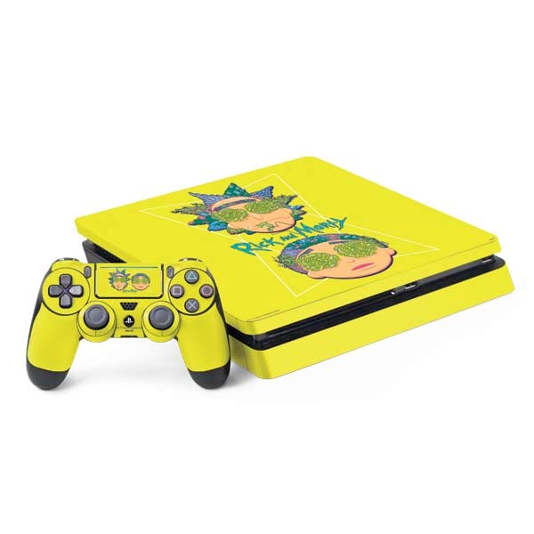 Skinit Decal Gaming Skin Compatible with PS4 Slim Bundle - Officially Licensed Warner Bros Rick and Morty Portal Eyes Design