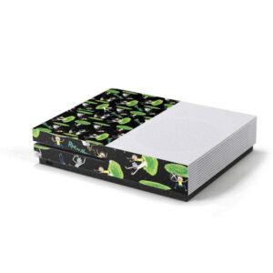 skinit decal gaming skin compatible with xbox one s console - officially licensed warner bros rick and morty portal pattern design