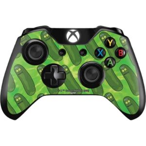 skinit decal gaming skin compatible with xbox one controller - officially licensed warner bros pickle rick pattern design