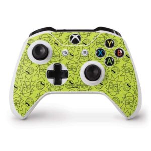 skinit decal gaming skin compatible with xbox one s controller - officially licensed warner bros rick and morty all over print design