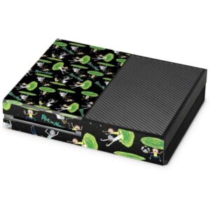 skinit decal gaming skin compatible with xbox one console - officially licensed warner bros rick and morty portal pattern design