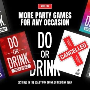 Do or Drink Team Wars - Drinking Games for Game Night, Girls Night, and More - Adult Games with Cups, Ping Pong Balls, Dice, Ropes, and More - Fun Party Games