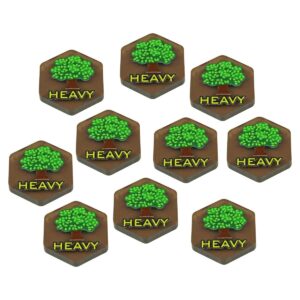 litko premium printed mecha battlefield terrain tokens | compatible with battletech | set of 10 (heavy woods)