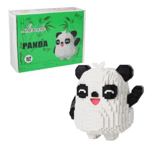 larcele animal series micro building blocks animal set, diy mini 3d building toy bricks,1628 pieces kljm-07 (panda)