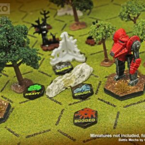 LITKO Premium Printed Mecha Battlefield Terrain Tokens | Compatible with BattleTech | Set of 10 (Variety Pack)