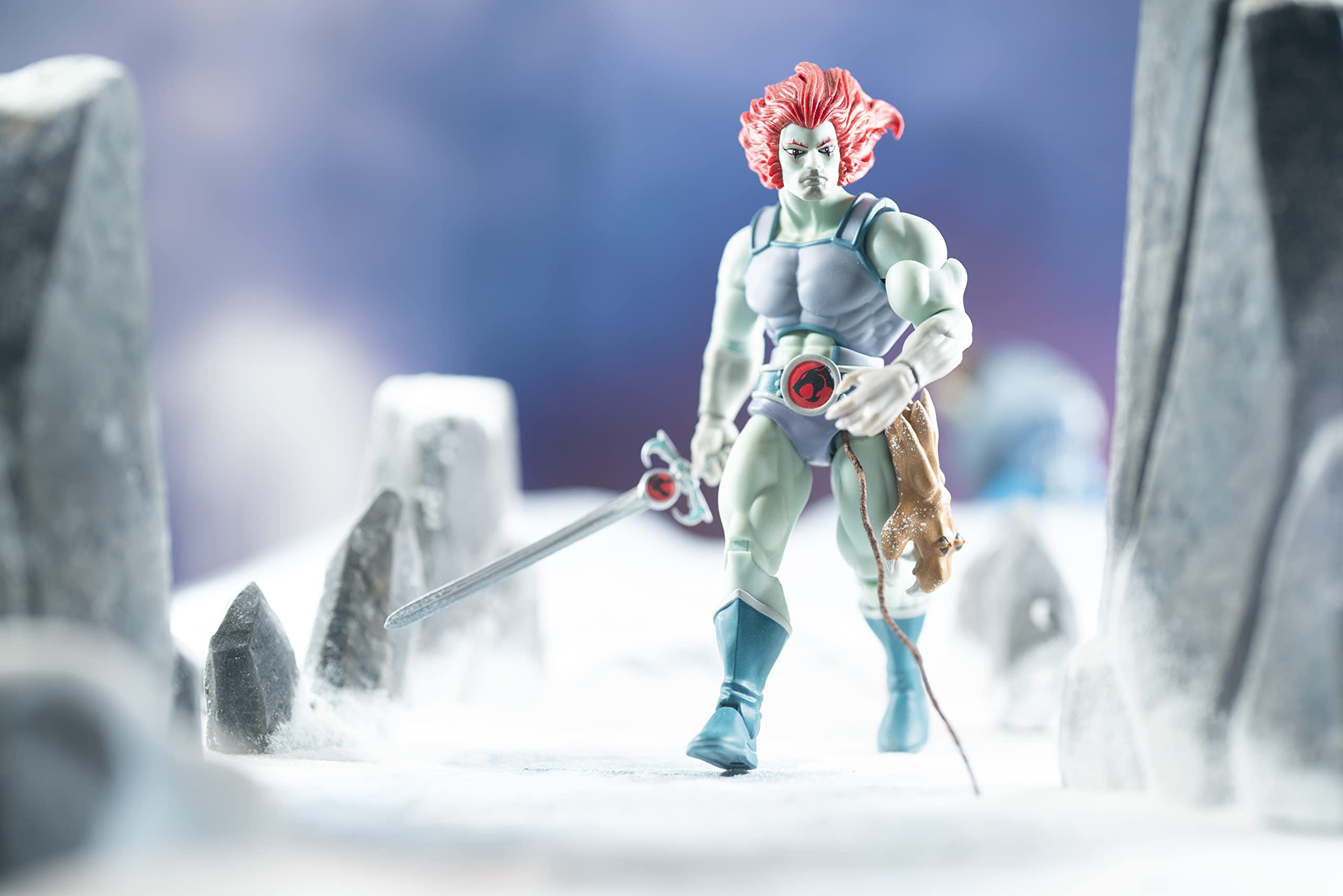 Super7 ULTIMATES! Thundercats Lion-O (Hook Mountain Ice) - 7" Thundercats Action Figure with Accessories Classic Cartoon Collectibles and Retro Toys