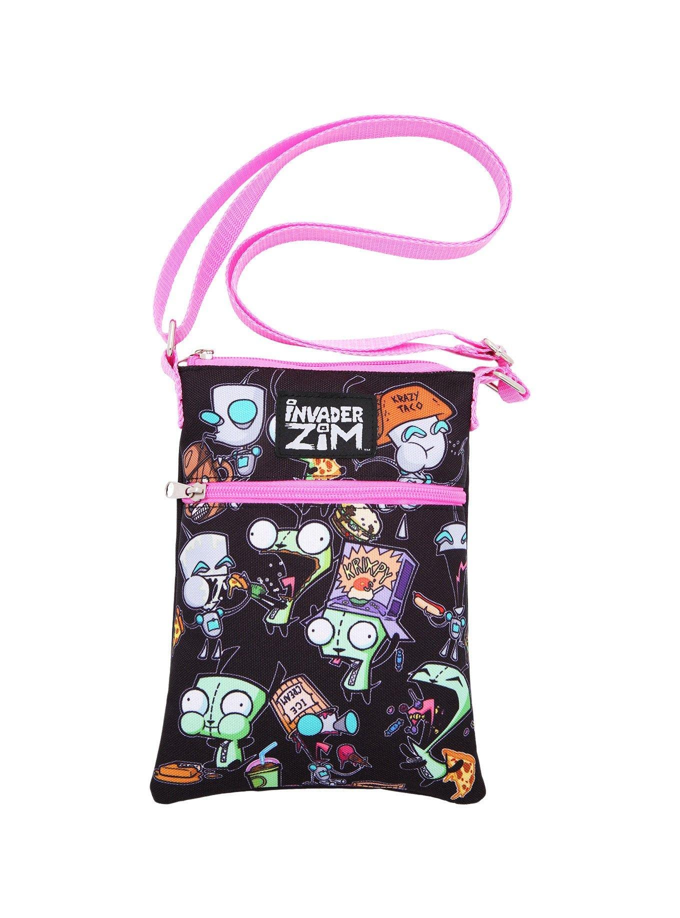 Invader Zim GIR Snacks Passport Crossbody Bag PINK NONE