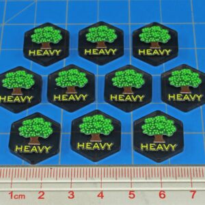 LITKO Premium Printed Mecha Battlefield Terrain Tokens | Compatible with BattleTech | Set of 10 (Heavy Woods)