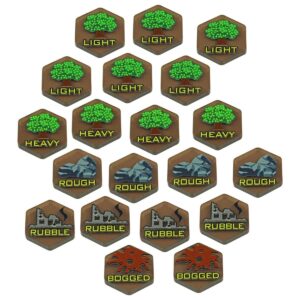 litko premium printed mecha battlefield terrain tokens | compatible with battletech | set of 10 (variety pack)