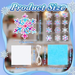 36 Pieces Snowflakes Paper Suncatcher Paper Cuts Set Snowflakes Party Decoration Glass Decoration DIY Window Art Children Crafts Party Gifts