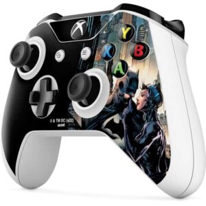 Skinit Decal Gaming Skin Compatible with Xbox One S Controller - Officially Licensed Warner Bros Batman and Catwoman Design