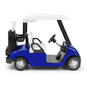 lnq luniqi golf cart model diecast, pull back action golf cart, mini 1:20 scale golfcart vehicle for kids party favor home office decor（blue）