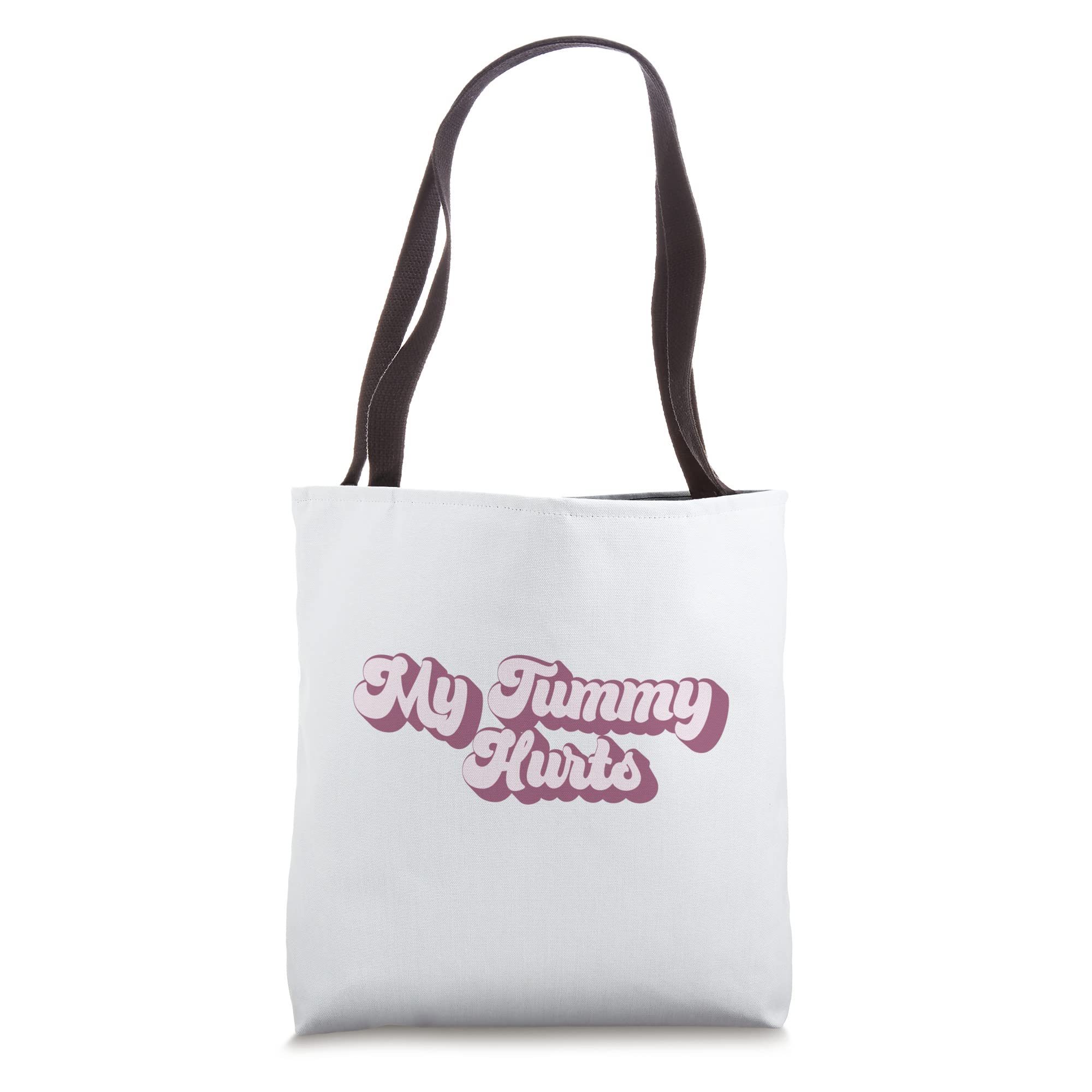 TUMMY ACHE SURVIVOR My Stomach Hurts Funny Wavy Meme Tote Bag