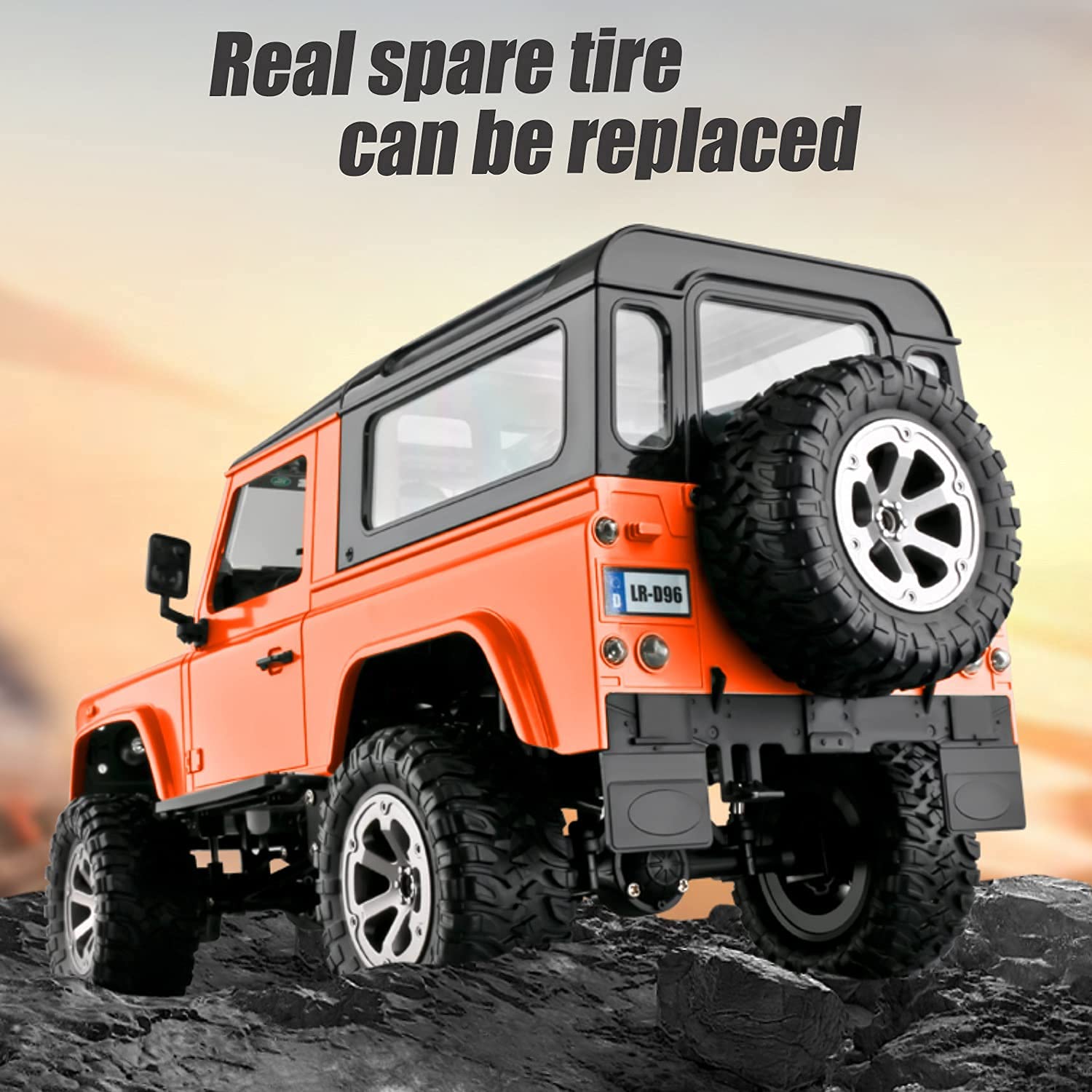 Adepe 1/10 Scale Large Size Rc Car - 2.4GHZ Full Scale Throttle Remote Control Vehicle - 4WD All Terrain Crawler Climbing RC Truck - Hobby Toy Cars for Adult & Kids, RTR