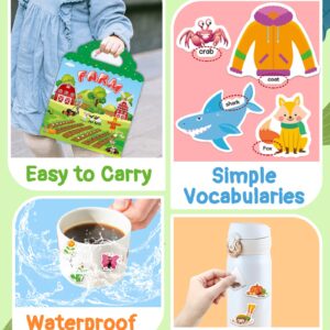 Benresive Reusable Sticker Book for Toddlers 2-4 Years, 3 Sets Travel Stickers for Kids, Waterproof Sticker Books for Toddlers 1-3, 115 Pcs Crafts Activities for Todddlers 1-3 2-4 3-5