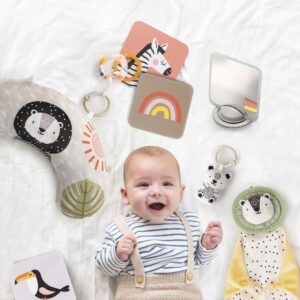 Taf Toys Newborn Developmental Toy Kit, Perfect for Boys and Girls, Includes 12 Essential Baby Boy and Girl Toys for Learning and Stimulation, Ideal New Baby Gift Basket