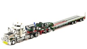 drake for kenworth t909 prime mover with 4x8 swingwing trailer - membreys limited edition 1/50 diecast truck pre-built model