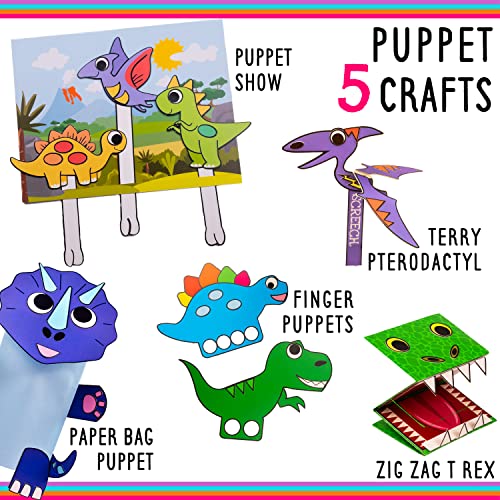 Craftikit® 20 Award-Winning Dinosaur Crafts for Kids - Award-Winning All-Inclusive Fun Toddler Arts and Crafts Box for Kids, Dinosaur Crafts for Toddlers Ages 3-5, Organized Toddler Craft Kit