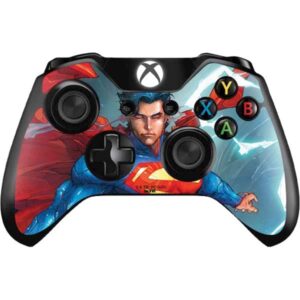 skinit decal gaming skin compatible with xbox one controller - officially licensed warner bros superman heat vision design