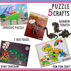 Craftikit® 20 Award-Winning Dinosaur Crafts for Kids - Award-Winning All-Inclusive Fun Toddler Arts and Crafts Box for Kids, Dinosaur Crafts for Toddlers Ages 3-5, Organized Toddler Craft Kit