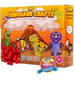 craftikit® 20 award-winning dinosaur crafts for kids - award-winning all-inclusive fun toddler arts and crafts box for kids, dinosaur crafts for toddlers ages 3-5, organized toddler craft kit