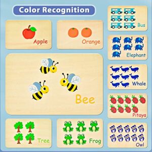 Atoylink Wooden Counting Peg Board Kindergarten Math Manipulatives Number Counting Toys for Toddlers Learning Materials Montessori Educational Toys for 2 3 4 Year Old Boys Girls Gifts