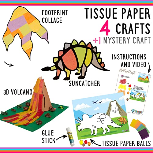 Craftikit® 20 Award-Winning Dinosaur Crafts for Kids - Award-Winning All-Inclusive Fun Toddler Arts and Crafts Box for Kids, Dinosaur Crafts for Toddlers Ages 3-5, Organized Toddler Craft Kit