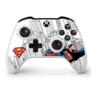 skinit decal gaming skin compatible with xbox one s controller - officially licensed warner bros superman super speed design