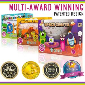 Craftikit® 20 Award-Winning Dinosaur Crafts for Kids - Award-Winning All-Inclusive Fun Toddler Arts and Crafts Box for Kids, Dinosaur Crafts for Toddlers Ages 3-5, Organized Toddler Craft Kit