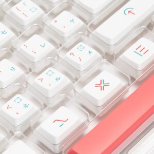 Akko Custom Keycaps Set for Mac Mechanical Keyboards, Red Fuji Themed Japanese Keycap, JDA Profile Dye-Sub PBT Key Caps with Keycap Puller for 60% 65% 75% 80% TKL Full-Sized Gaming Keyboards