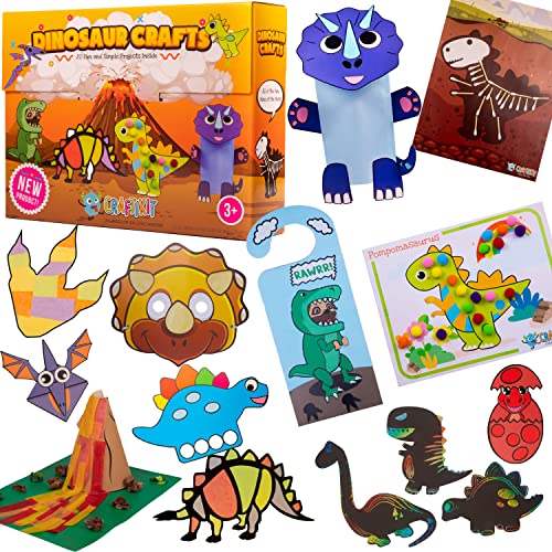 Craftikit® 20 Award-Winning Dinosaur Crafts for Kids - Award-Winning All-Inclusive Fun Toddler Arts and Crafts Box for Kids, Dinosaur Crafts for Toddlers Ages 3-5, Organized Toddler Craft Kit